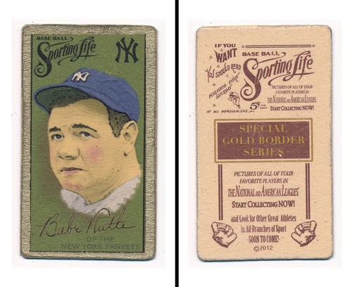 SPORTING LIFE T-SIZE GOLD BORDER SERIES - Babe Ruth, New York Yankees ...
