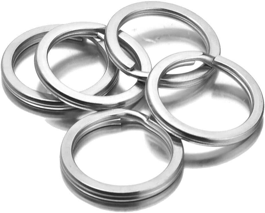 60pcs Flat Key Rings Key Ring Metal Keychain Rings Split Keyrings Flat ...