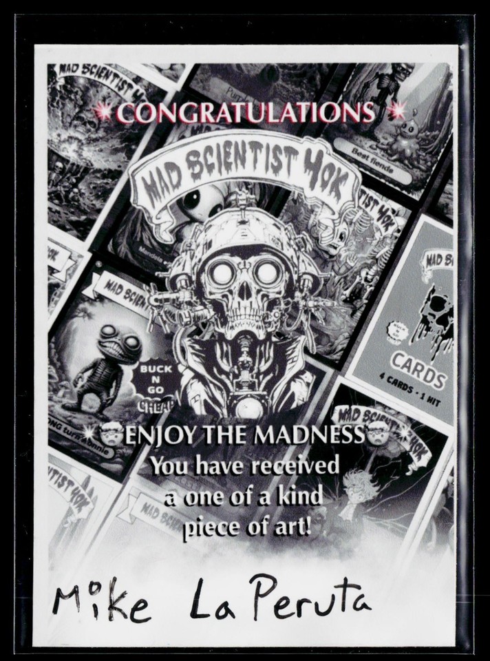 Mad Scientist 40K GPK 1/1 SKETCH AUTO ~ Mike LaPeruta KIDS Mr. Peanut ...