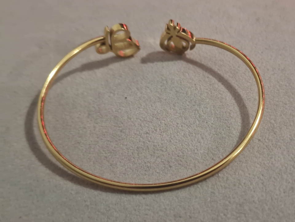 Ek Onkar & Khanda Bracelet Gold Plated adjustable Punjabi Gurmukhi Sikh ...