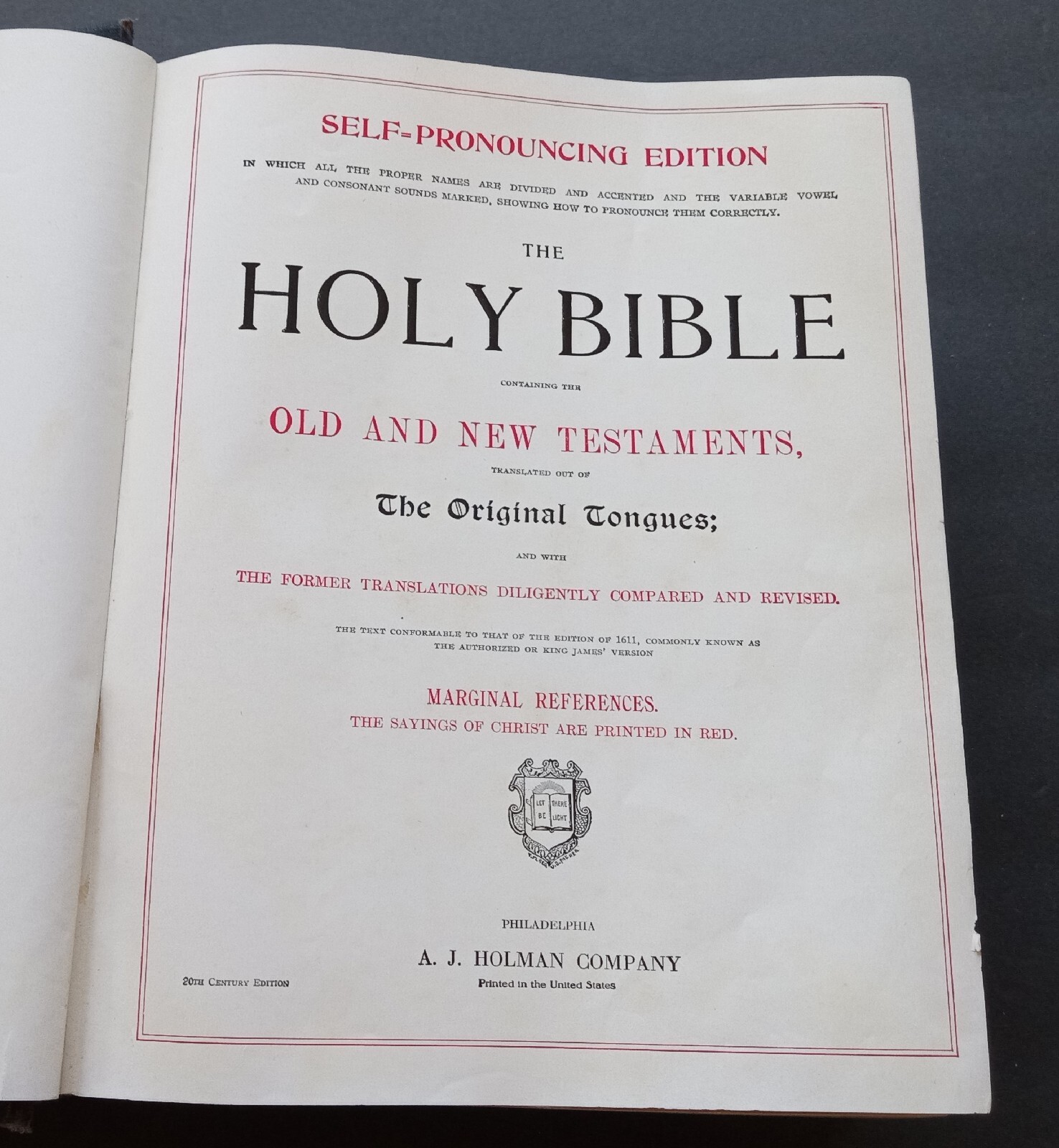Vintage Holman Large Holy Bible 20th Century Edition 1930's 1940's ...