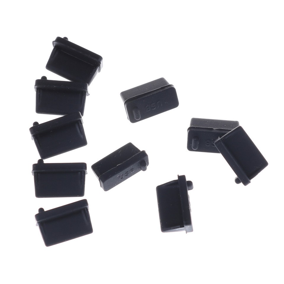 10X Black Rubber A Type Female USB Anti Dust Protector Plugs Stopper ...