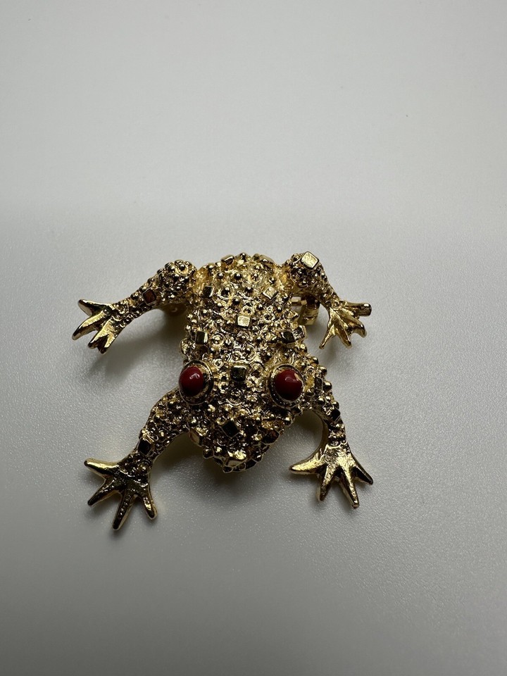 Vintage Gold Nugget Red Eyed Frog Brooch 3.1cm JB8 | eBay