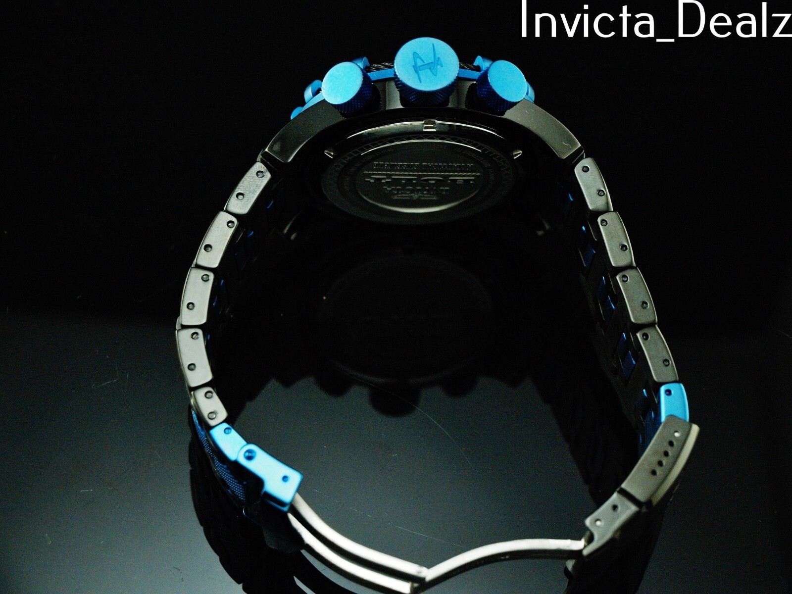 Rare Invicta Reserve Bolt Swiss Made Chrono Black Dial Blue-Black Tone ...
