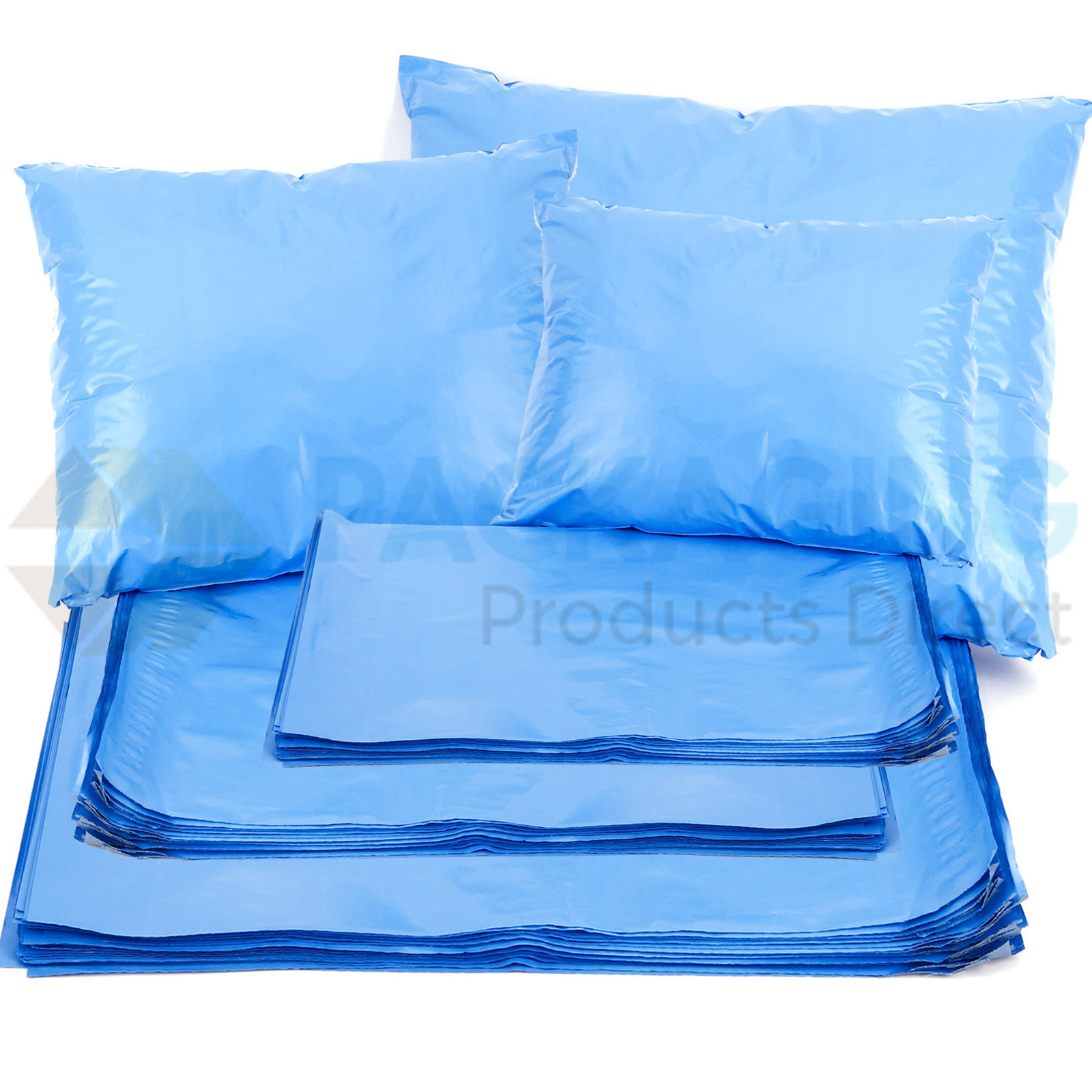 Metalic Blue Mailing Bags Postal Sacks Plastic Envelopes Self Seal Post ...