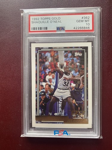 1992 Topps Gold Shaquille O'Neal Rookie Card # 362 PSA 10 RC GEM MINT ...