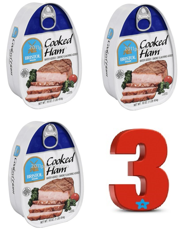 Bristol Cooked Ham 16oz EXP * 2029 Fully Cooked Canned Meat Ready to ...