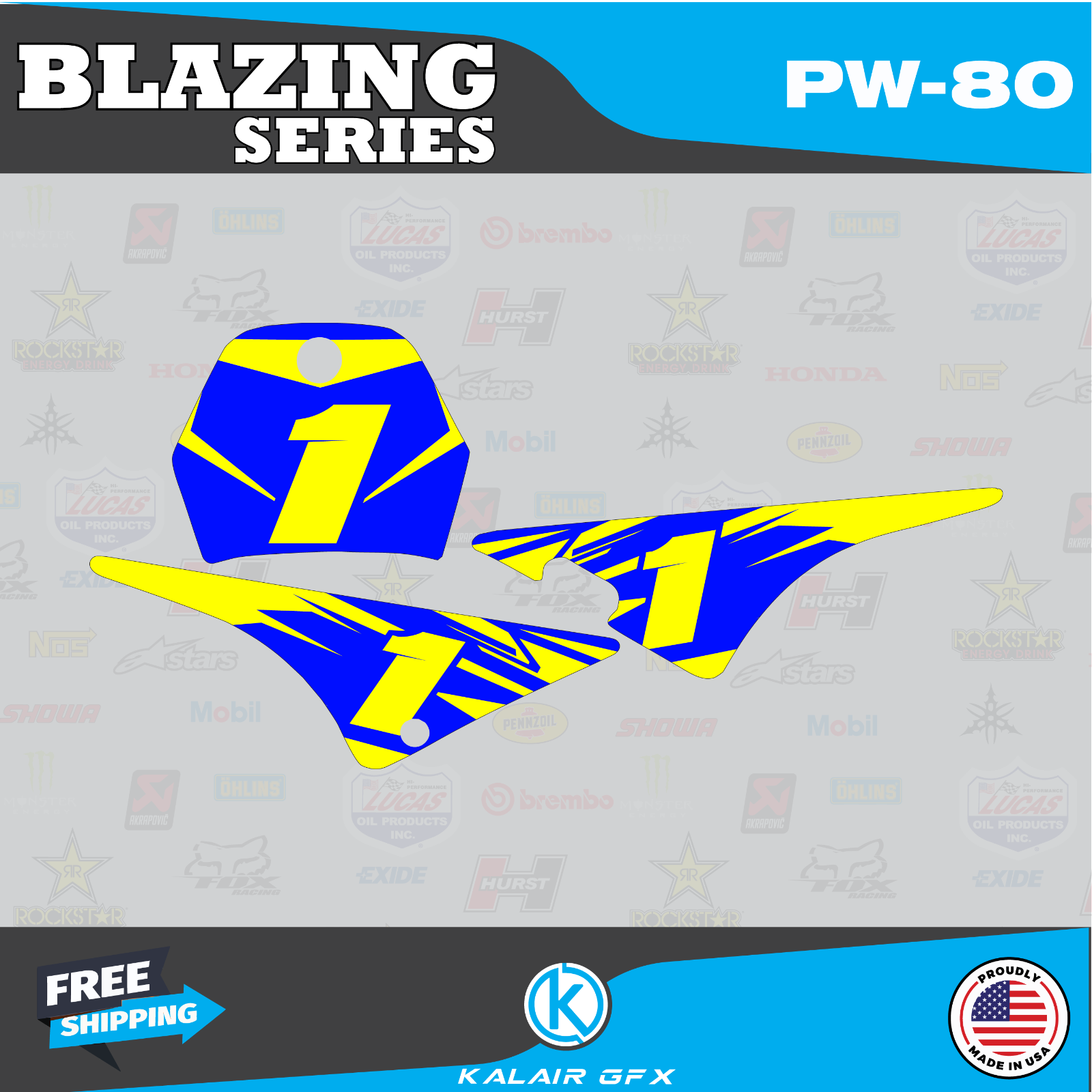 Graphics Kit for Yamaha PW80 (1990-2023) PW-80 PW 80 Blazing Series ...