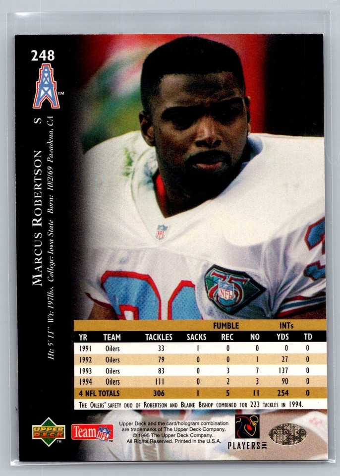 1995 Upper Deck Card # 248 Marcus Robertson - Houston Oilers | eBay