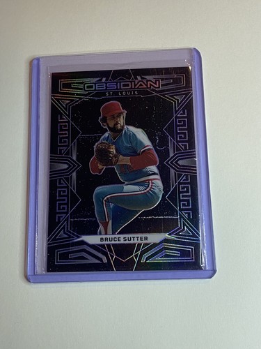 Bruce Sutter 2023 Panini Chronicles Obsidian #22 Purple Refractor 8/25 ...