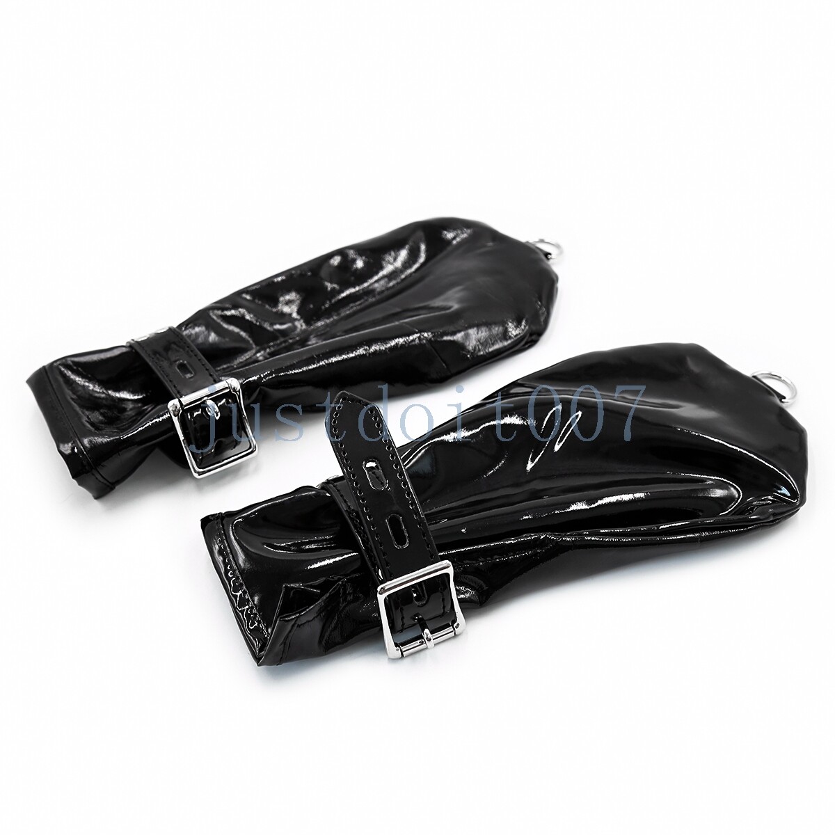 Patent Leather Wetlook Puppy Palm Gloves Mittens Mitt Locking Bondage ...