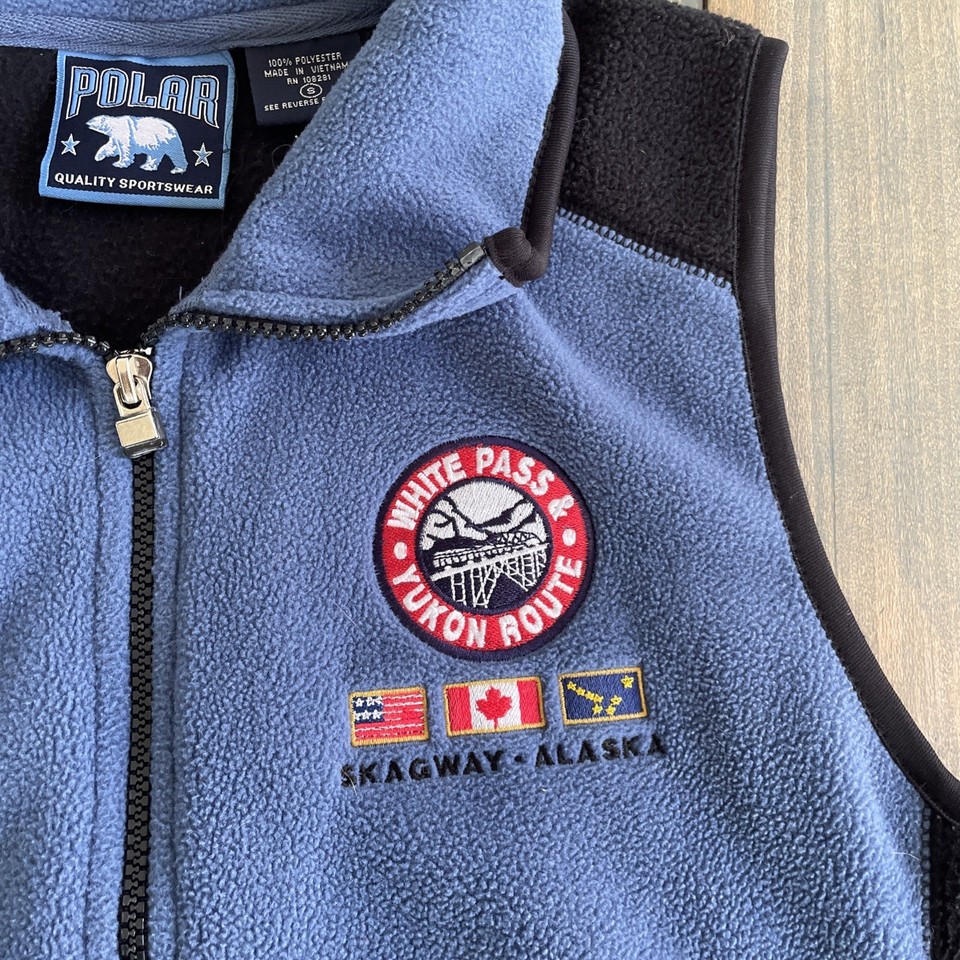 Vintage Skagway Alaska White Pass & Yukon Route Railway Fleece Vest ...