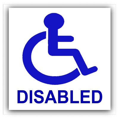 Disabled Logo Text Stickers Car Taxi Minibus Cab Coach Disability ...