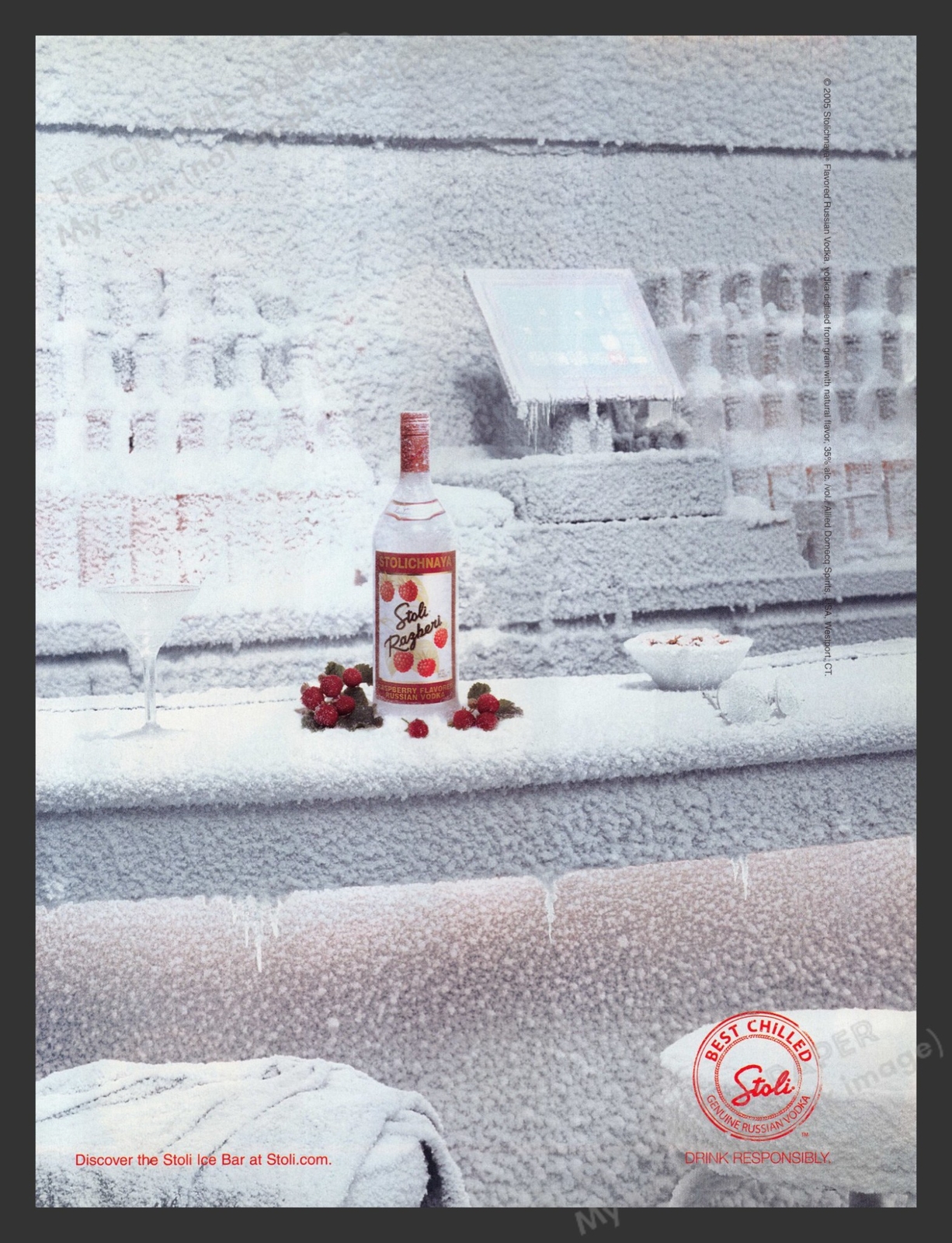 Stolichnaya Razberi Raspberry Ice Bar Alcohol 2000s Print Advertisement ...