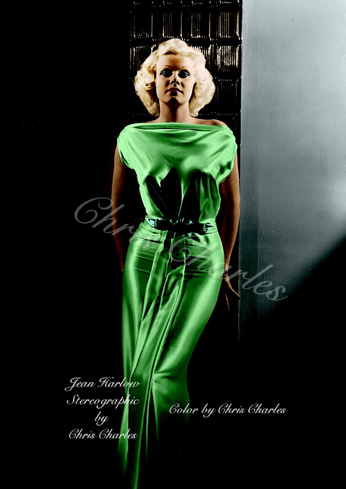 JEAN HARLOW by Chris Charles A3 HD ART PRINT COLORIZATION PHOTO PRINT ...