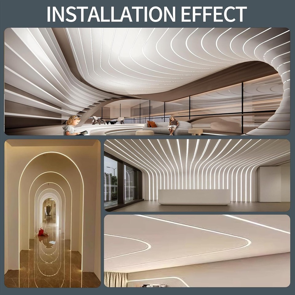 Drywall LED Bendable Aluminum Profile Extrusion Channel Plaster Curved ...