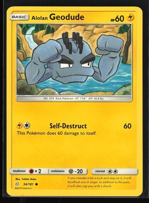 ALOLAN GEODUDE Team Up #34 TEU(LP)(PKM) | eBay