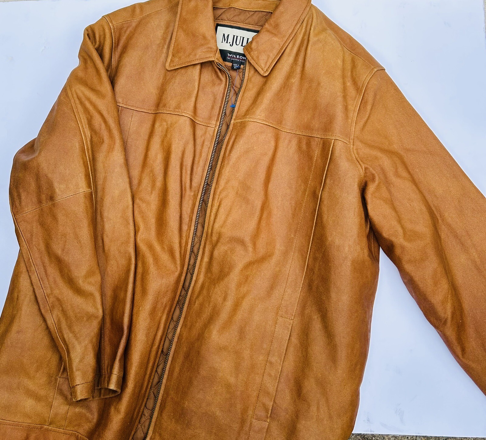 Vintage M. Julian Wilson Leather Bomber90s Style Cog… - Gem