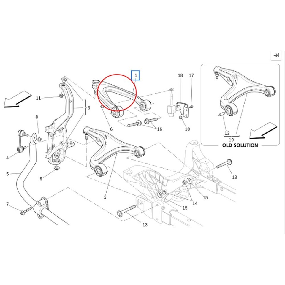For Maserati Ghibli Quattroporte V6 Front Right Upper Control Arm ...