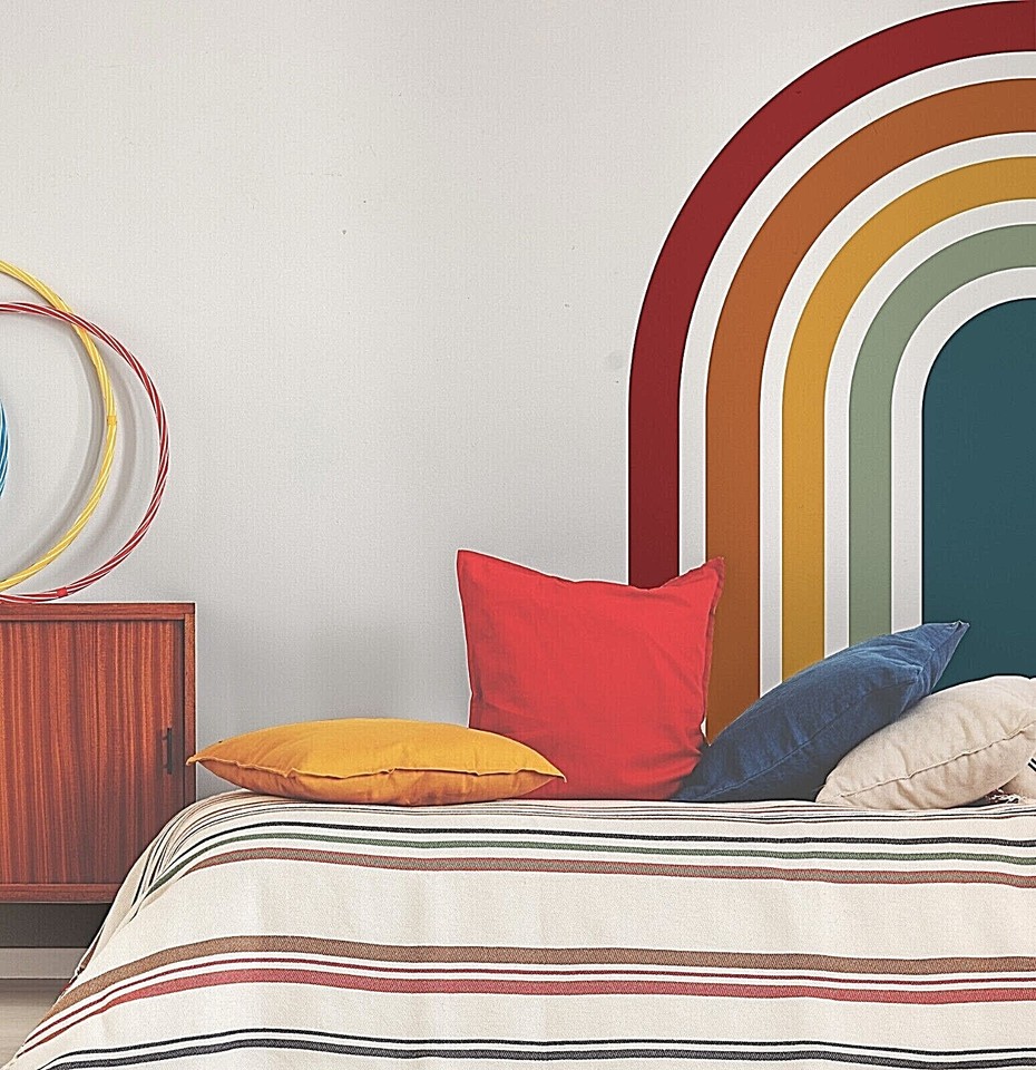 Colorful Elongated Half Rainbow Wall Decals, Stickers, Wall Art ...