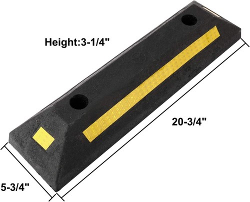 Heavy Duty Rubber Curb Vehicle Floor Stopper Black Parking Block ...