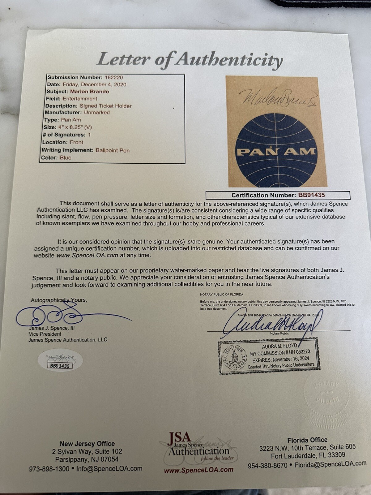 Marlon Brando Autographed Pan Am Plane Ticket With JSA LOA | eBay