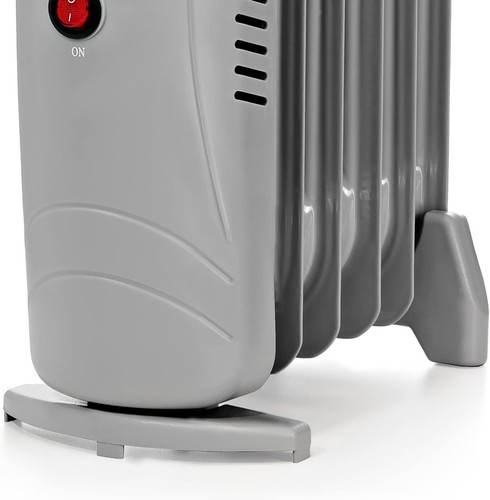 Grey Portable Electric Slim Oil Filled Radiator Heater - Small Office ...