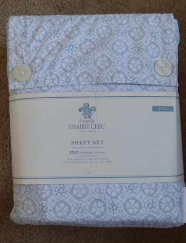 Simply Shabby Chic Full Size Sheet Set Tonal Blue NEW | eBay