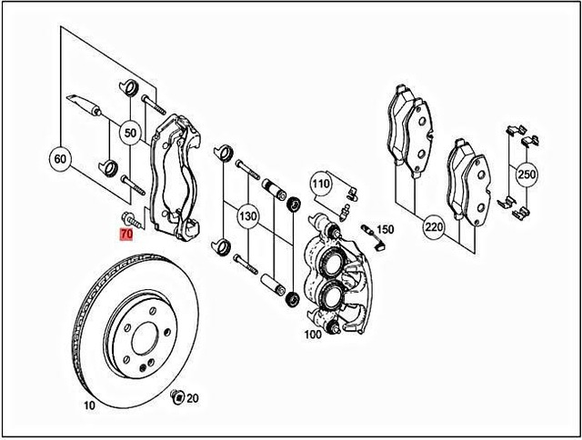 Mercedes-Benz 9069900401 Disc Brake Caliper Bracket Mounting Bolt for ...