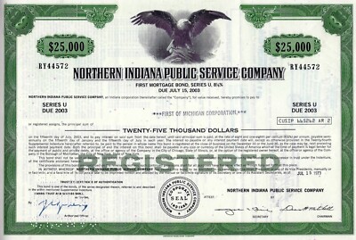 Northern Indiana Public Service Company 1973, 8 1/8% Bond due 2003 (25. ...
