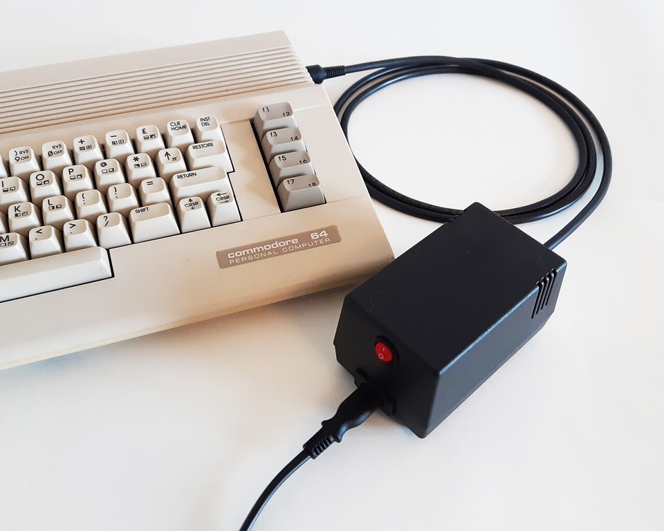 C64 PSU - Commodore 64 Power Supply - Black, LED, Power Switch (US plug ...