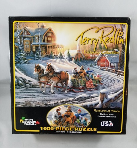 White Mountain Terry Redlin Pleasures of Winter Jigsaw Puzzle 1000 ...