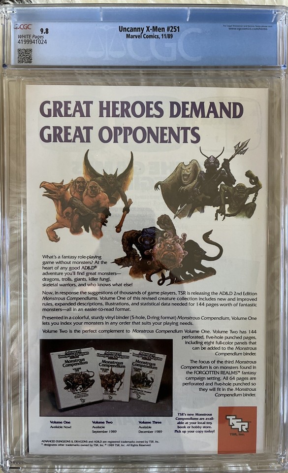 UNCANNY X-MEN #251 (Marvel Comics, 1989) CGC Graded 9.8 ICONIC ...