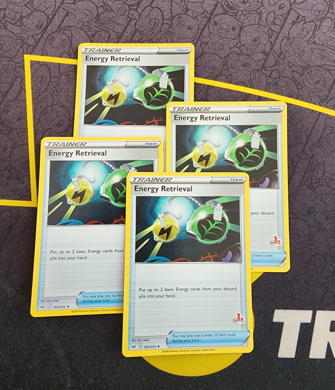 4x Pokemon TCG Energy Retrieval Battle Academy 160/202 Cinderace Stamp ...