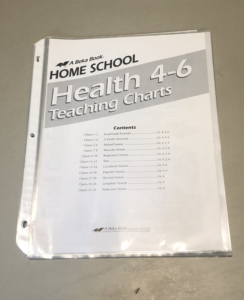Abeka Homeschool Health 4-6 Teaching Charts (11 Charts Front and Back ...