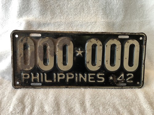 Vintage 1942 Philippines Sample License Plate Sample | eBay
