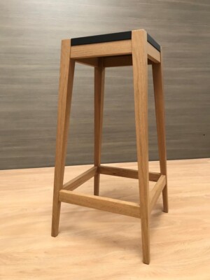 Set of Two Oak Wooden Bar Stools | eBay UK