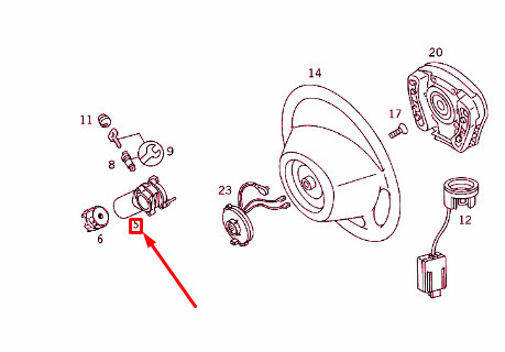 Mercedes-Benz M-class W163 Steering Wheel Lock Housing A1634620030 OEM ...