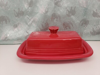 Fiestaware Scarlet Butter Dish Fiesta Red XL Extra Large Butter Dish | eBay