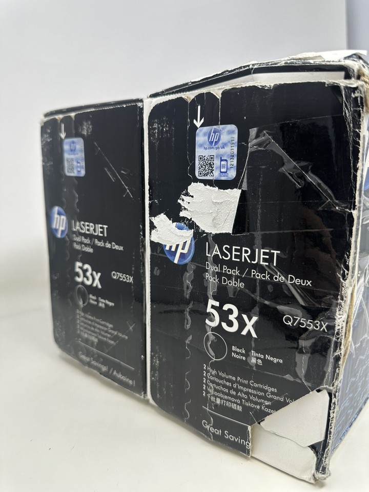 HP 53X BLACK Dual Pack Q7553XD High Yield Toner Cartridge NEW FACTORY ...