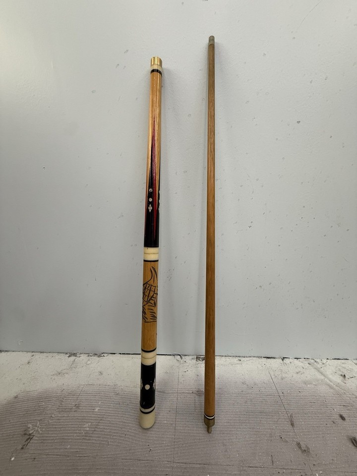 VINTAGE Golden Shark Custom Crafted Pool Cue Hand Carved Rare | eBay