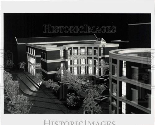 Press Photo An architect's model of the Greer Garson Theatre at SMU in ...