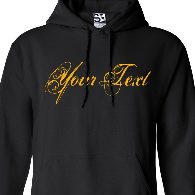 Custom Distressed Script HOODIE Personalized Cursive Grunge Text Font ...