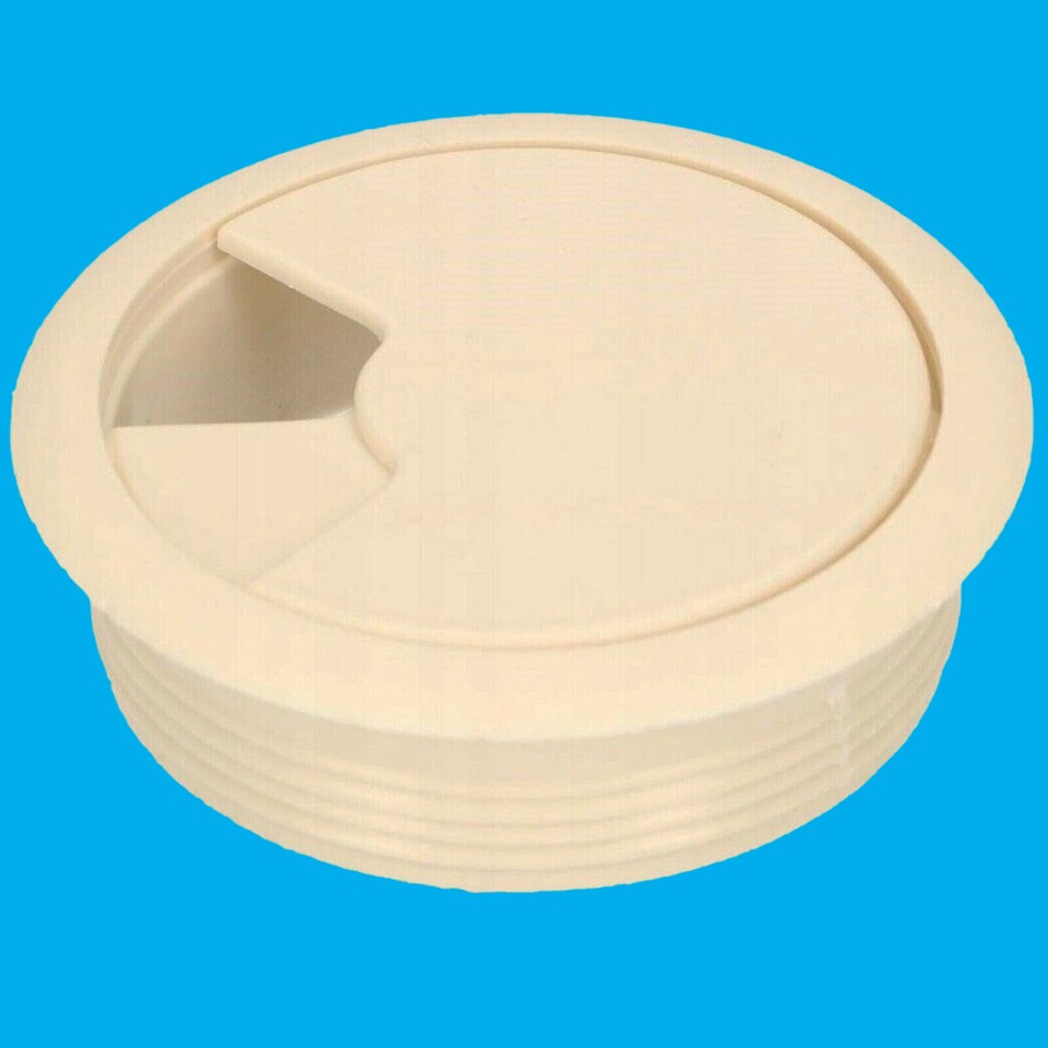 50x Vanilla 60mm Computer Desk Plastic Cable Grommet, Surface Wire Hole ...