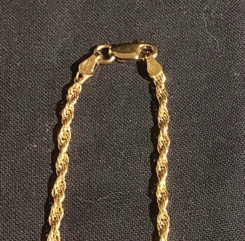 MILOR Made In ITALY 925 Sterling Rope Chain Gold Accent Necklace ...