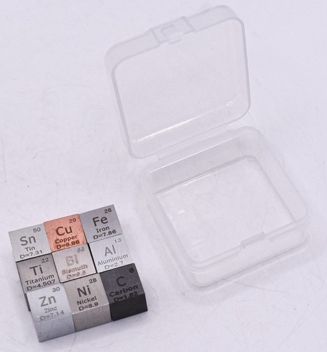 9PC Element Cube Set Engraved Density 10mm Cubes Periodic Table Pure ...