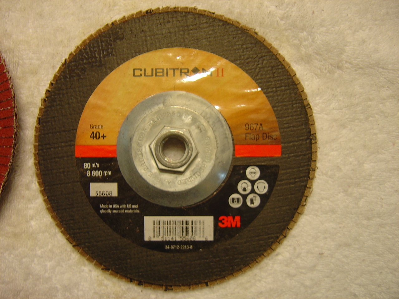 7" Flap Disc Pack of 2 Type 27 3M Ceramic 40 Grit 5/8-11 Mounting for ...