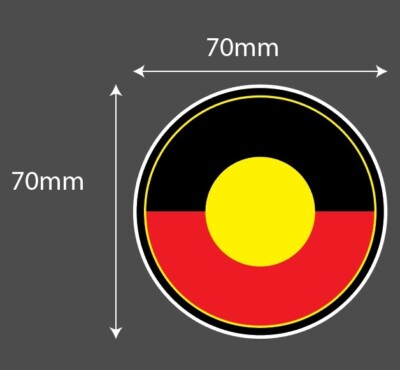 Aboriginal Flag Koori Murri Round Vinyl Sticker 70 x 70mm +BONUS FREE ...