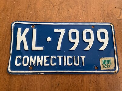 1977 Connecticut License Plate Tag KL-7999 | eBay