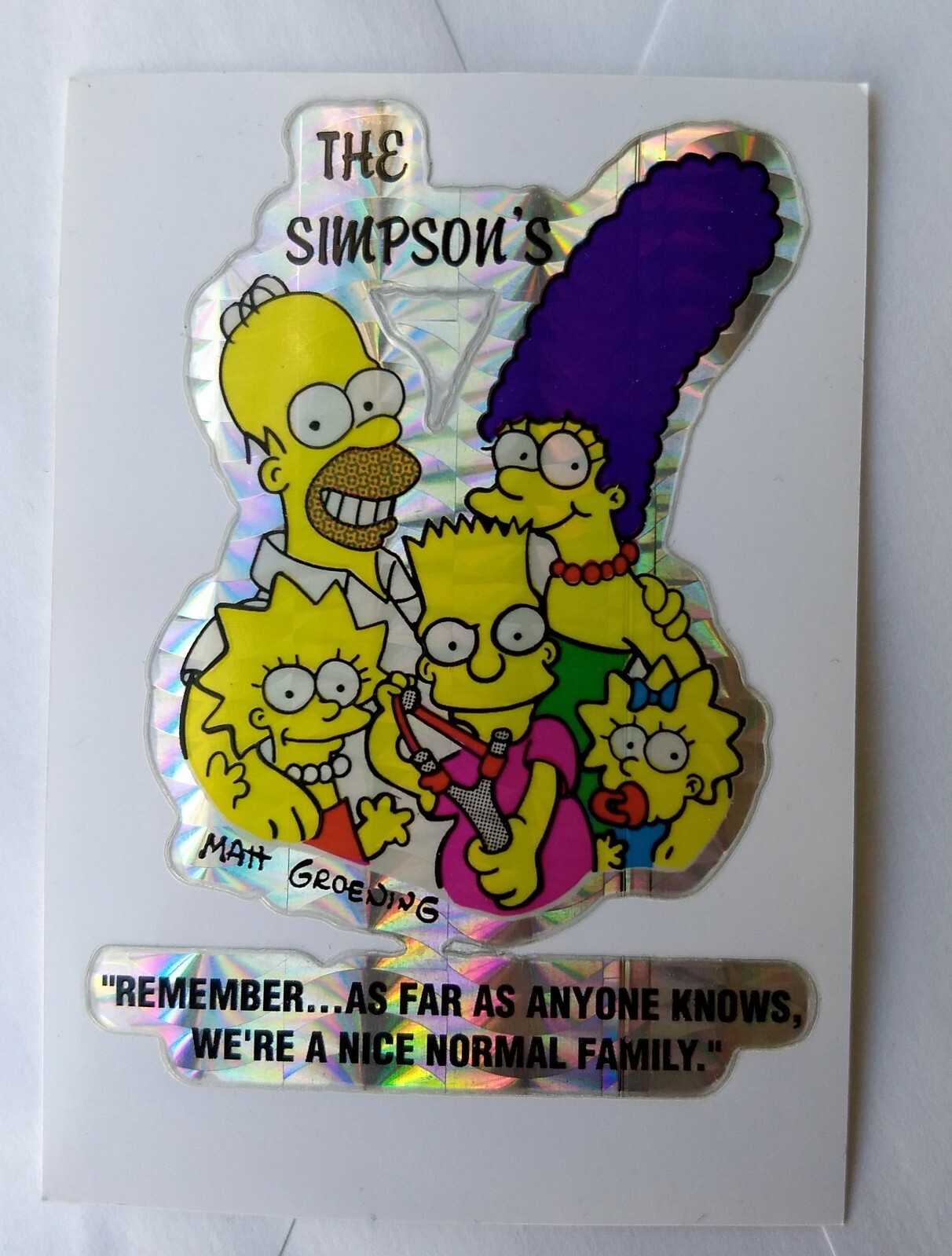 1980s The Simpsons Vending Machine Prism Sticker Bart Homer Marge Lisa ...